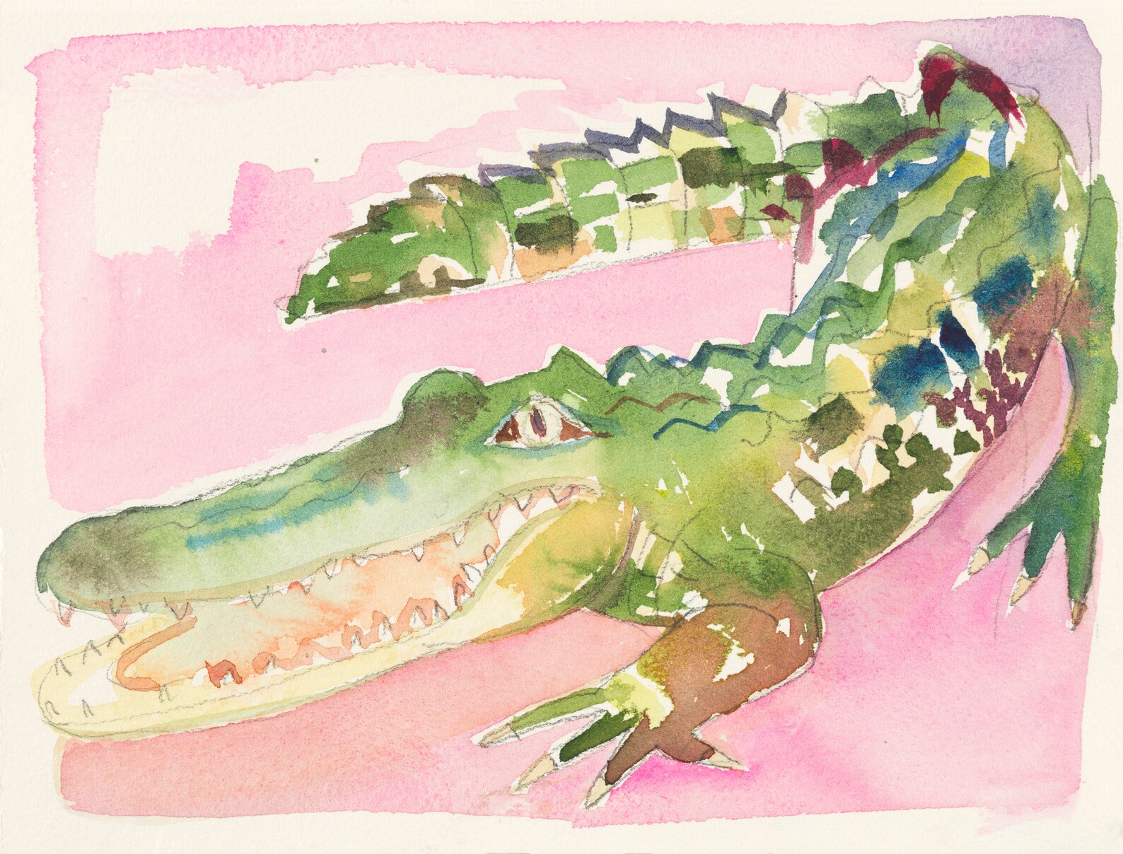 Happy Gator Print - Etsy