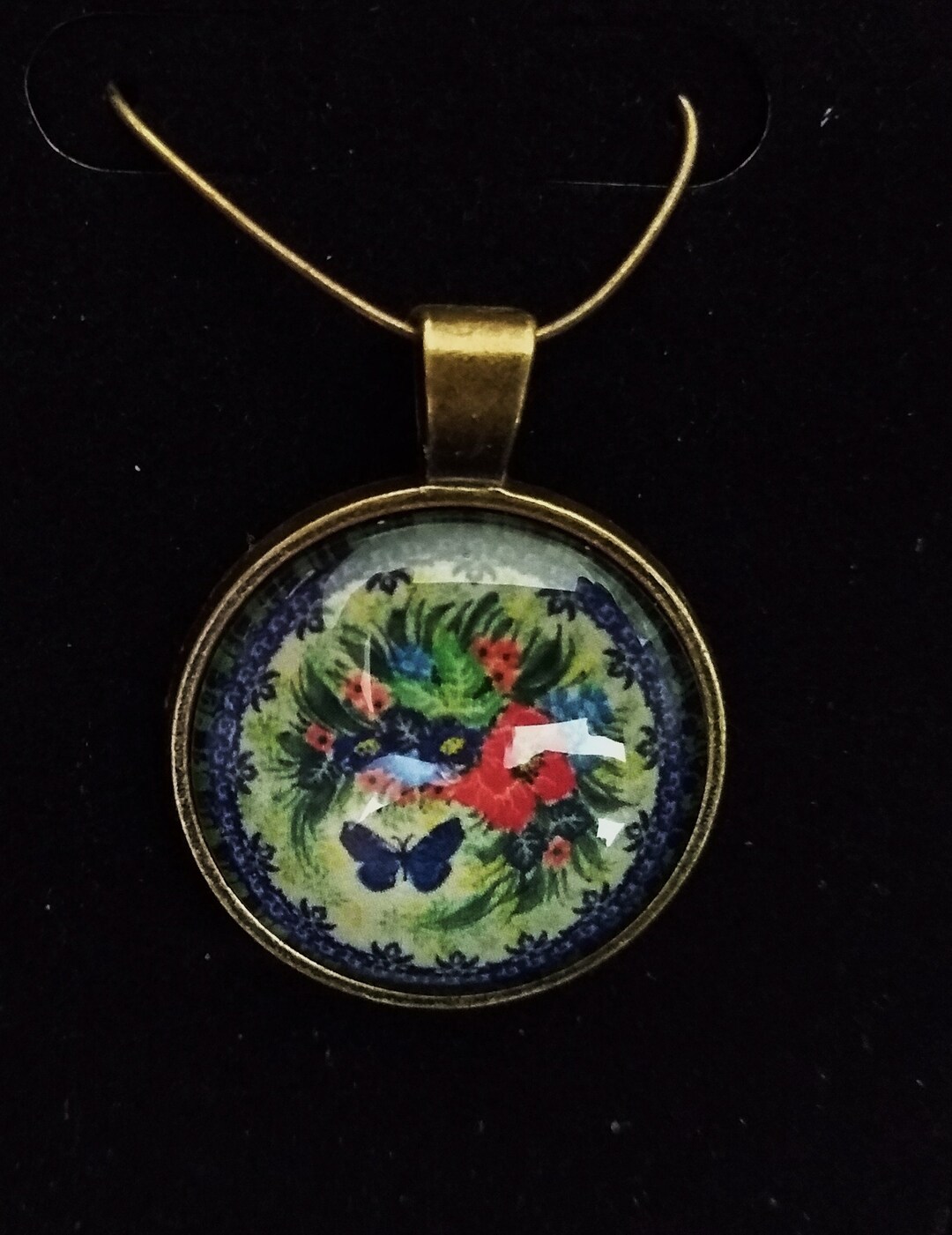 Design 64 Polish Pottery Jewelry Necklace Choice of Pendant W/ Glass ...