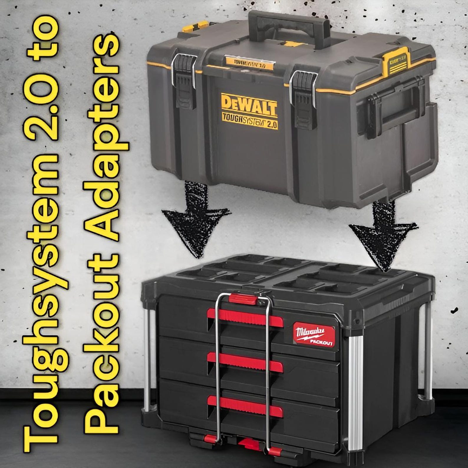 Dewalt Toughsystem 2.0 to Milwaukee Packout Adapter – Secure Toolbox ...