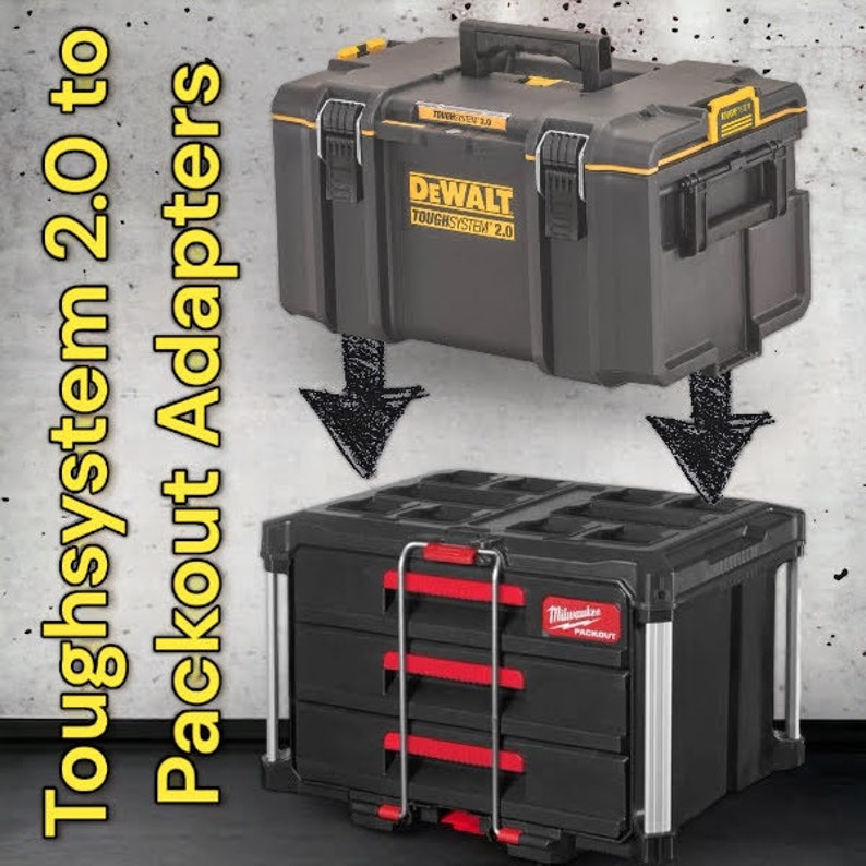 Dewalt Toughsystem 2.0 to Milwaukee Packout Adapter – Secure Toolbox ...