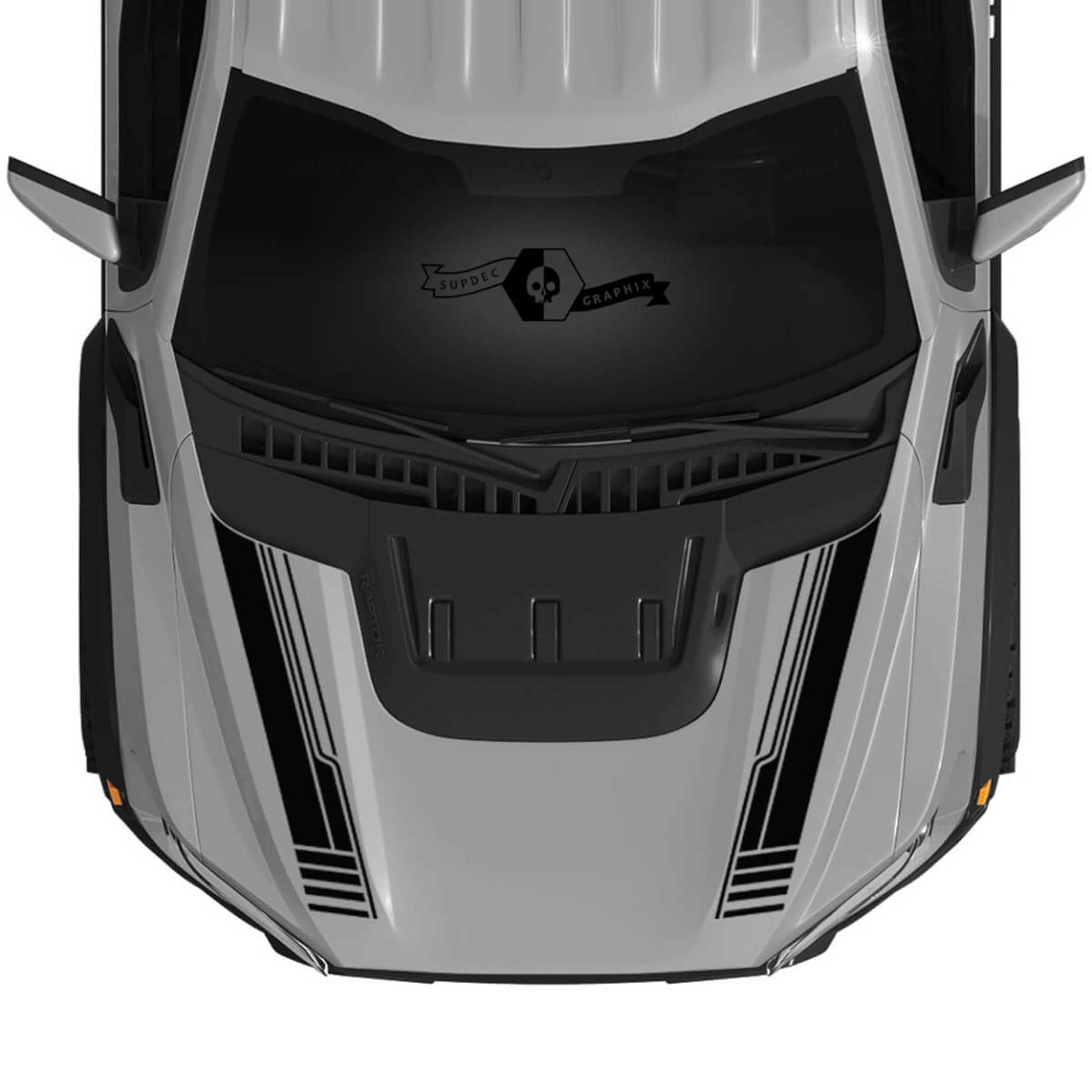 New Dual Lines Hood Vinyl Decals Graphics Vinyl Stickers for Raptor ...