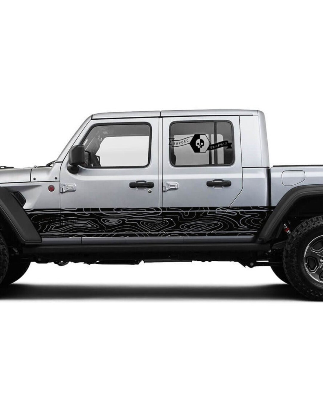 2 Side Door Graphics Vinyl Decal Contour Map Stripe Sticker Fit to ...