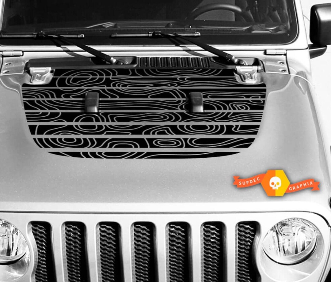 Hood Graphics Vinyl Decal Contour Map Sticker Fit to Gladiator or ...