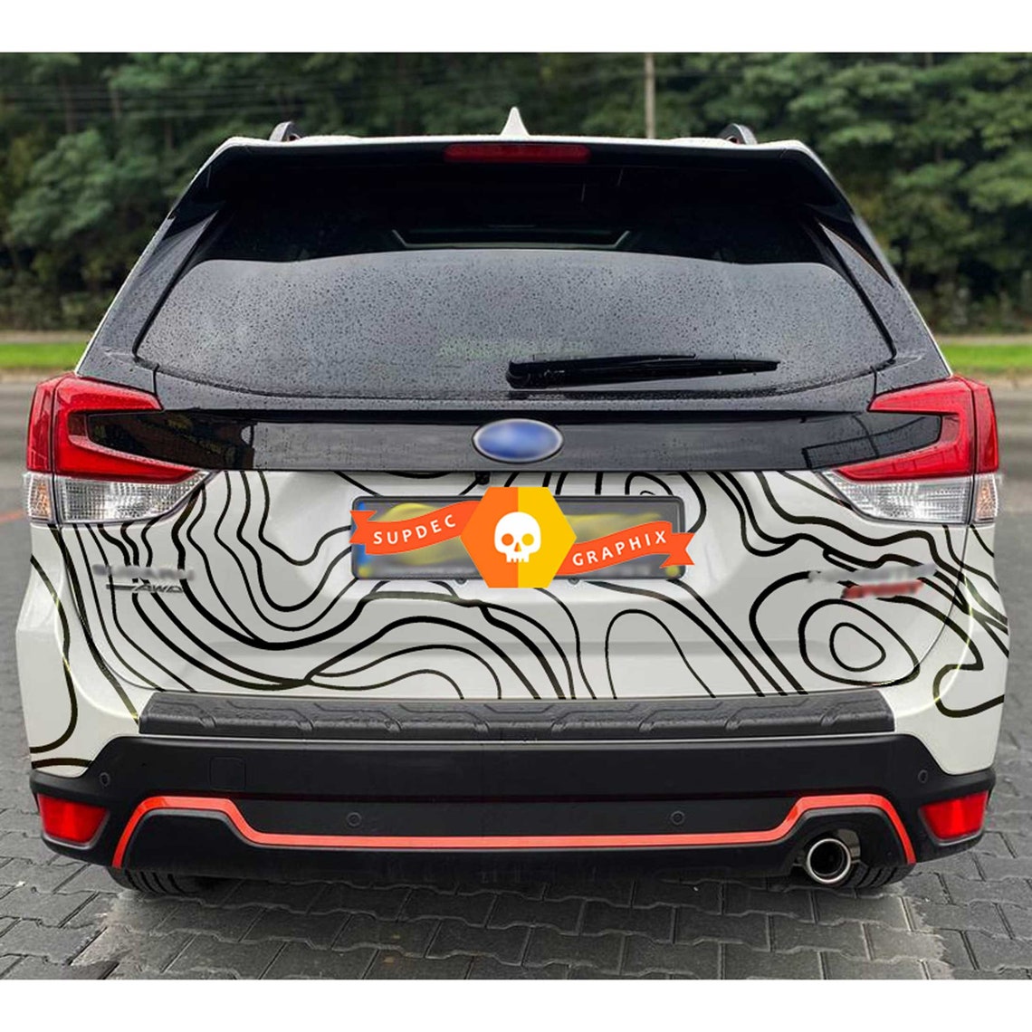 Topographic Map Side and Rear Vinyl Decals Graphics Sticker Fit to ...