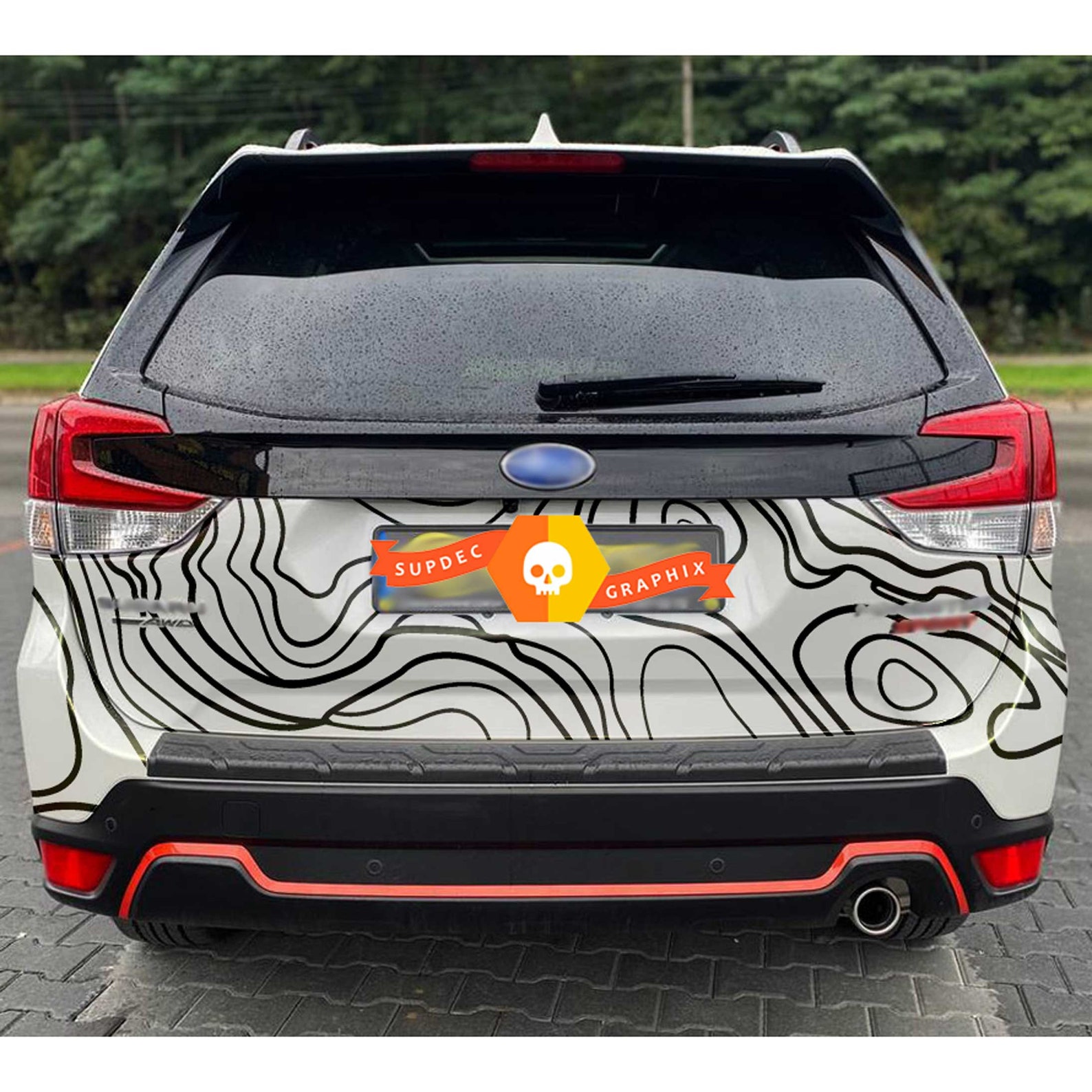 Topographic Map Side and Rear Vinyl Decals Graphics Sticker Fit to ...