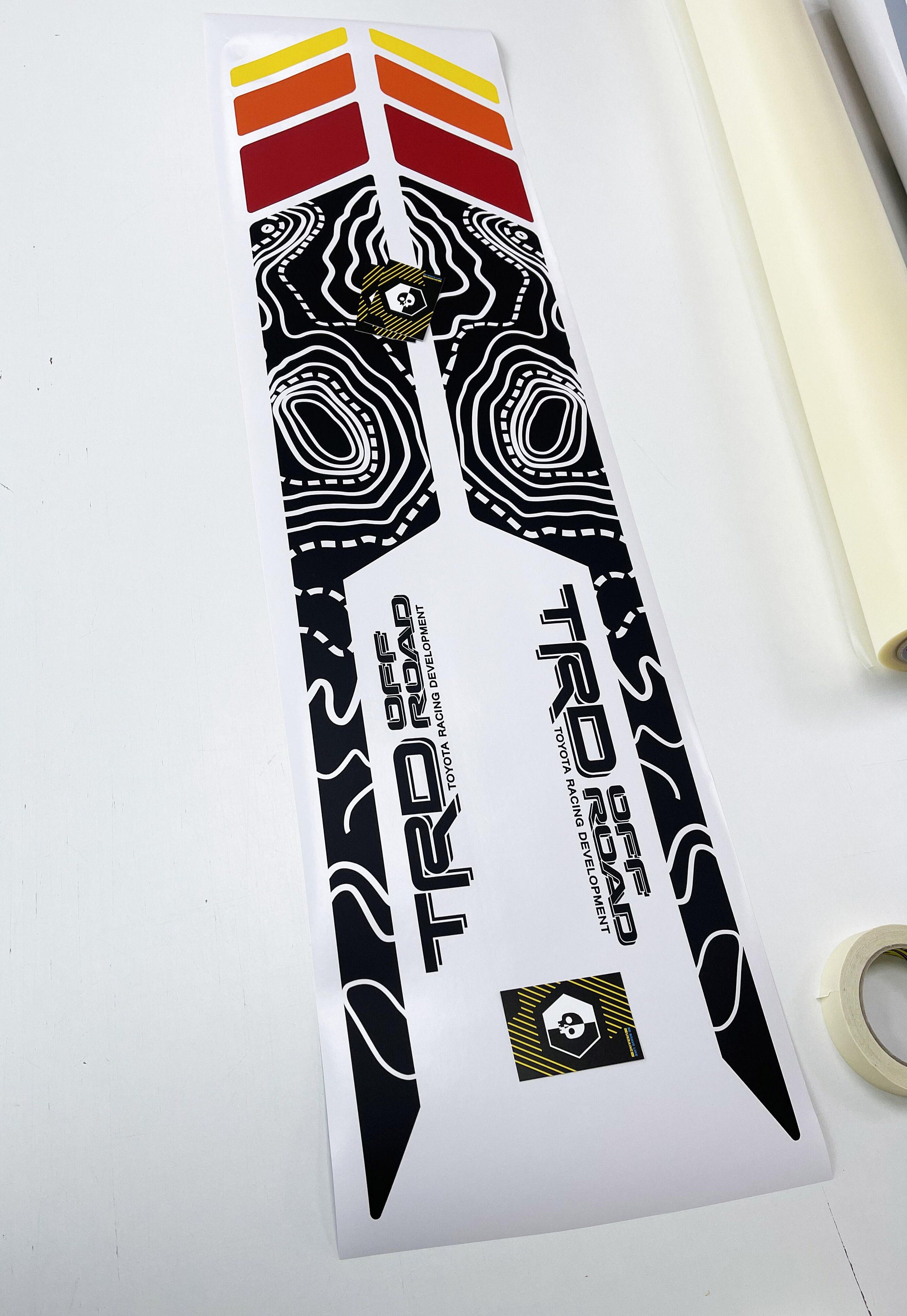 Side Decal Sticker With Topographic Map Vintage Stripes for TRD off ...