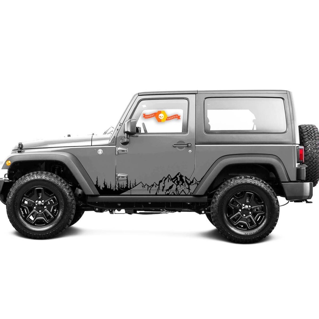 Rocker Panel Mountains Forest 4x4 Off-road Side Door Graphics for ...