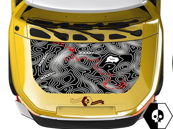Hood Blackout TOPO Topographic Map Wrap Fit to Toyota FJ - Etsy