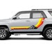 Pair 4runner 2023 Side Doors Old School Sunset Vinyl Mountains Decals ...