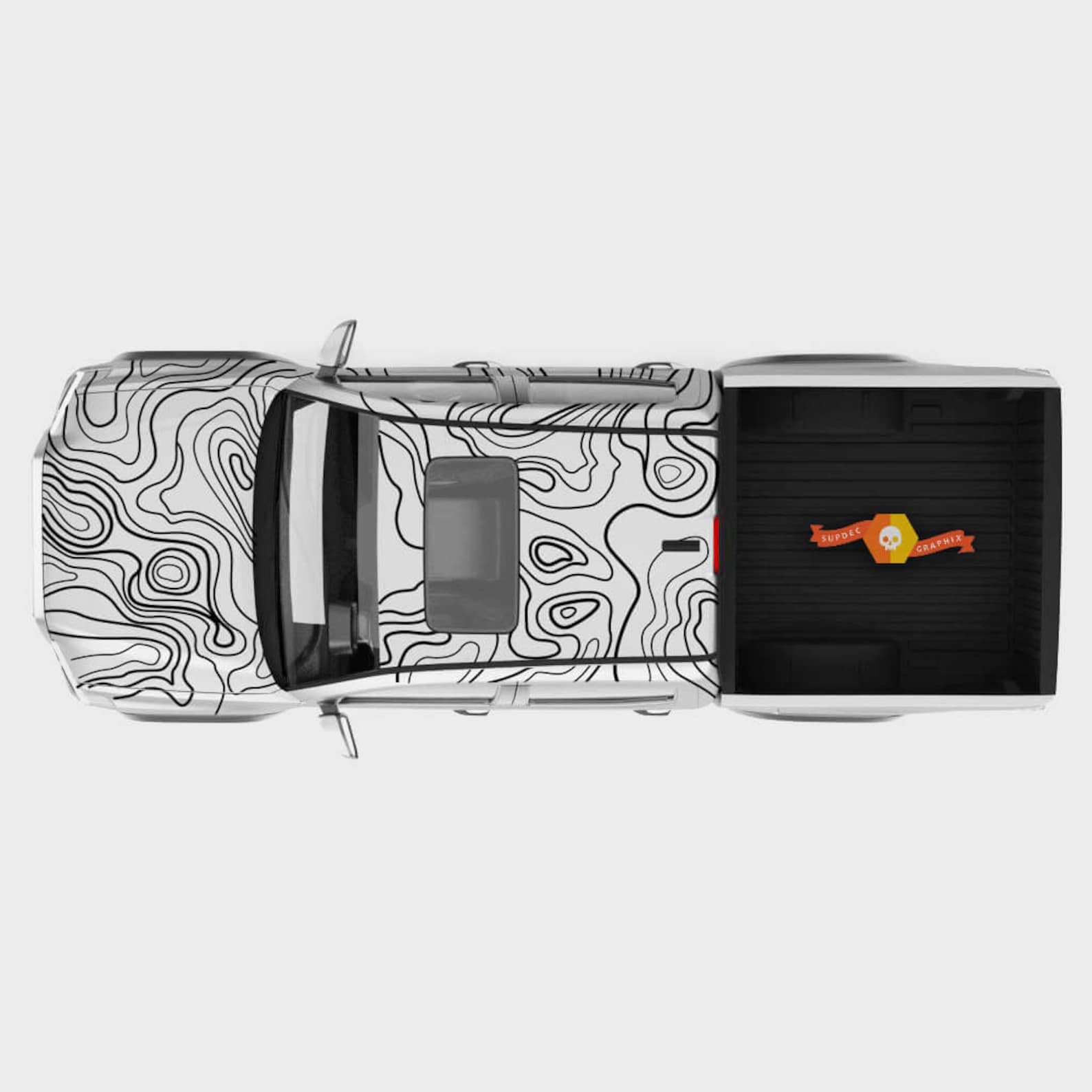 Full Body Topographic Map Contour Topo Map Vinyl Decals Graphics ...