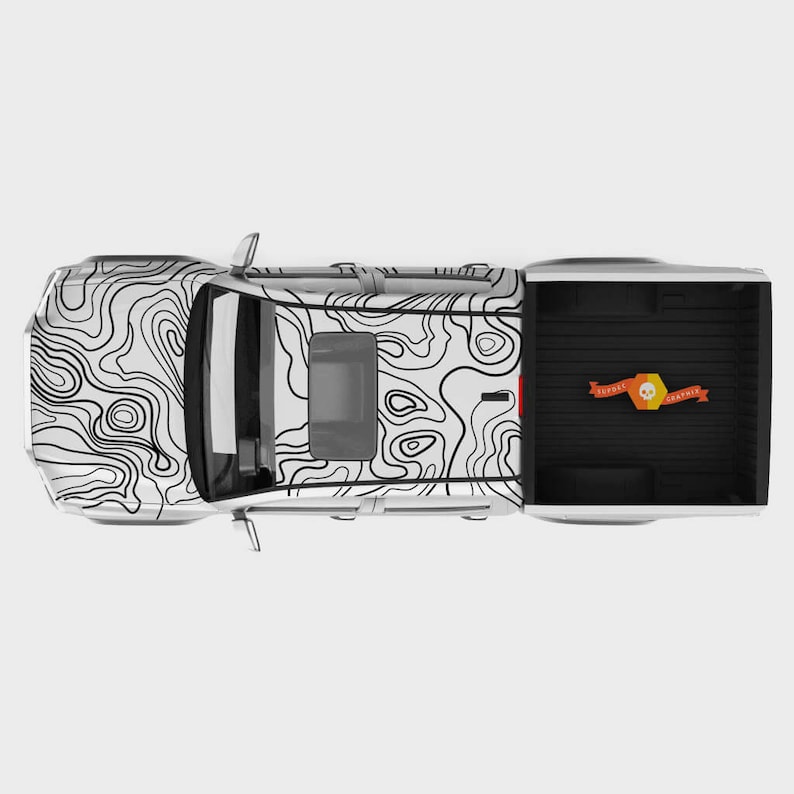 Full Body Topographic Map Contour Topo Map Vinyl Decals Graphics ...