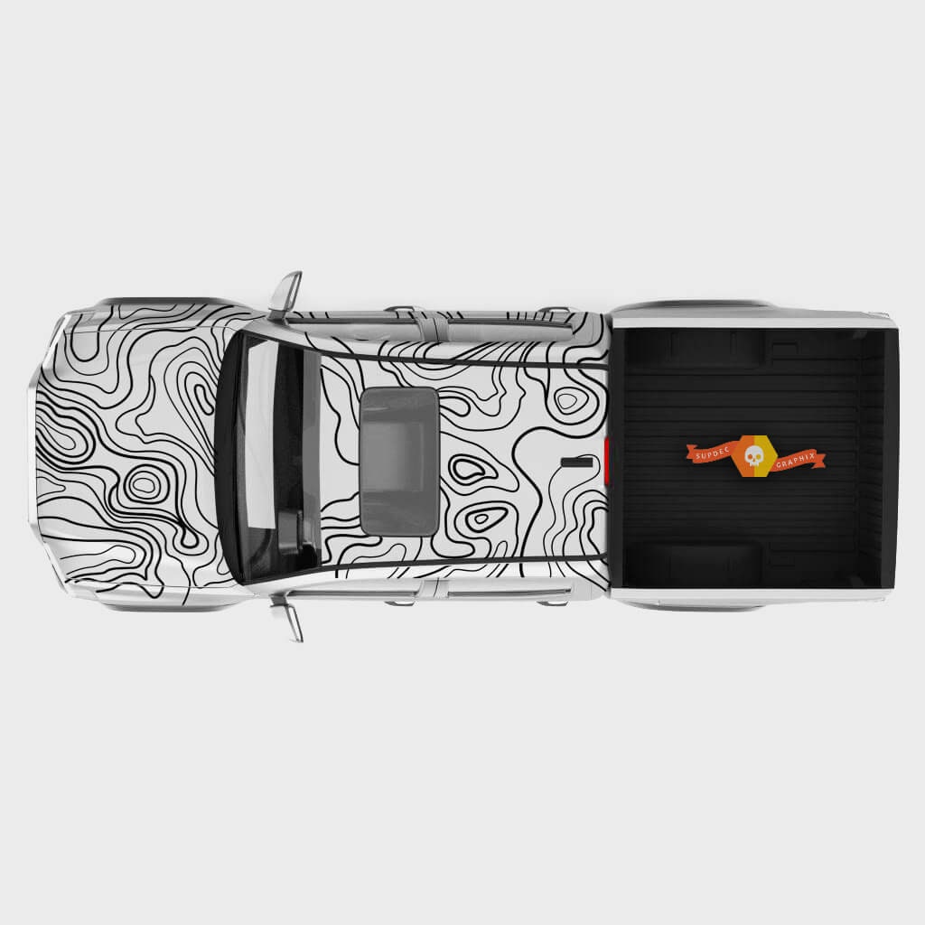 Full Body Topographic Map Contour Topo Map Vinyl Decals - Etsy