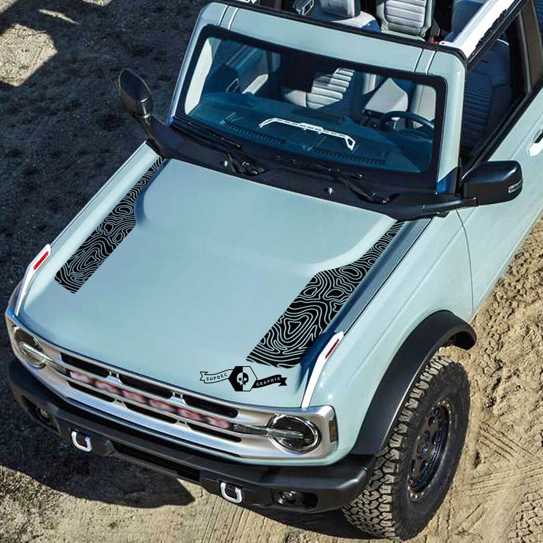 Topographic Map Hood Decals Stickers Bronco Style - Etsy