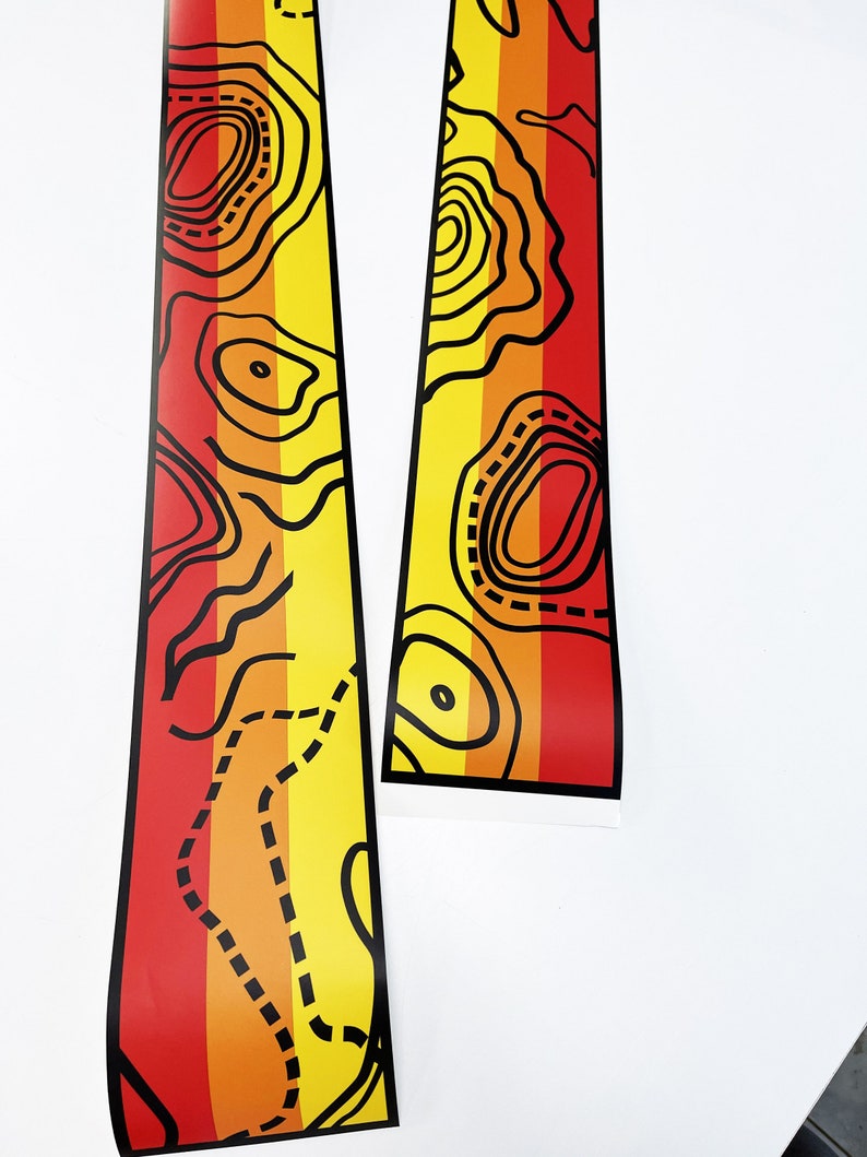 Stripe Decal Sticker With Topographic Map Vintage Colors for - Etsy