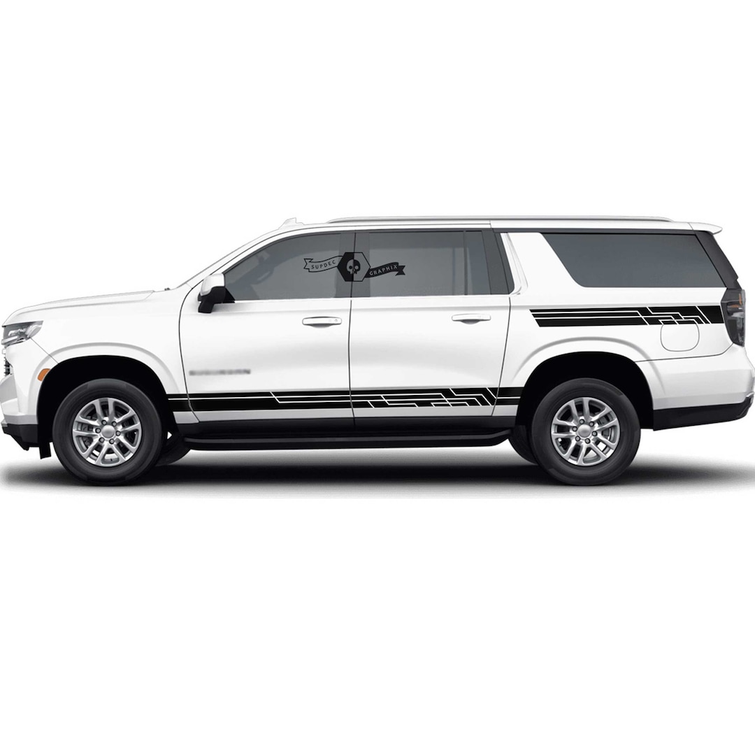 Pair Side Rocker Panel Stripes Lines Doors Bed Vinyl Decal Sticker Fir ...