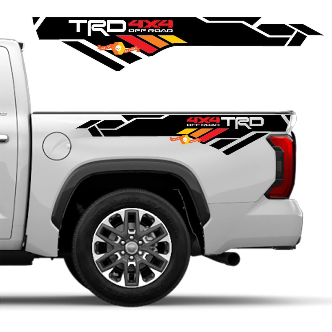 TRD 4x4 off Road Bedside Vinyl Decal - Vintage Colors for Toyota Tundra ...