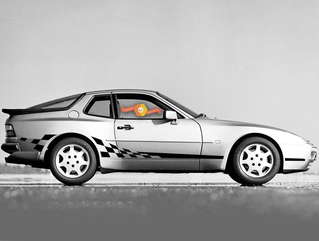 Checkered Side Stripes Decal Sticker Fit 944 Turbo - Etsy