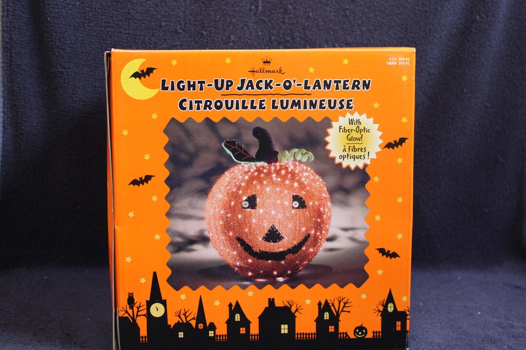Hallmark Halloween Light up Glow Fiber Optic Jack-o-lantern Pumpkin - Etsy