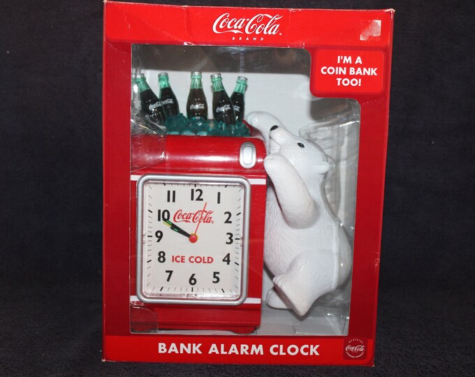 Coca Cola Alarm Clock Polar Bear Coin Bank Ice Cold Ice Chest With Coke ...