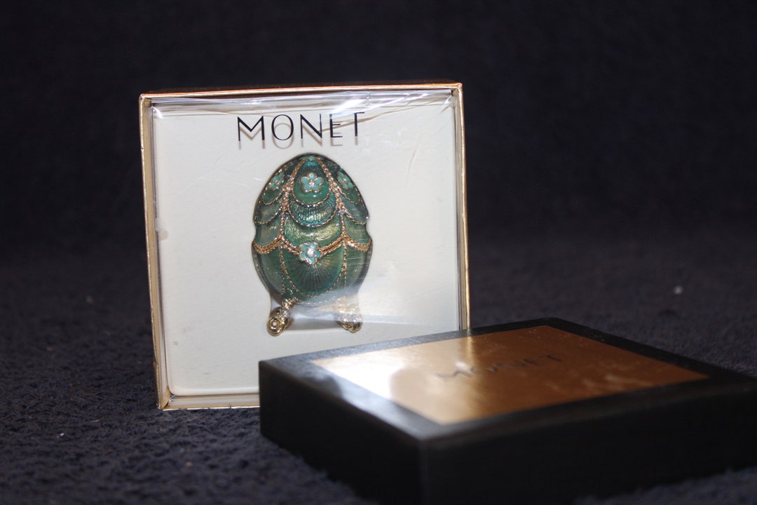 Monet “egg” Collectible Enamel Keepsake Trinket Box E1-18 - Etsy