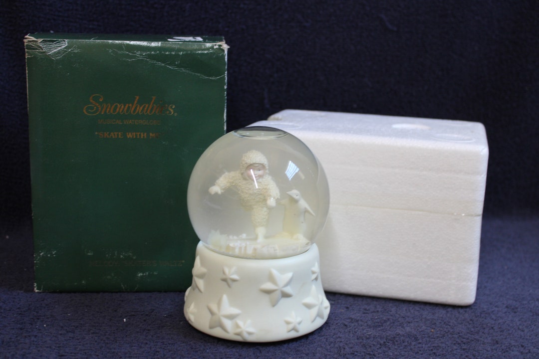 Vintage Department 56 Snowbabies Musical Waterglobe "skate With Me" Box ...