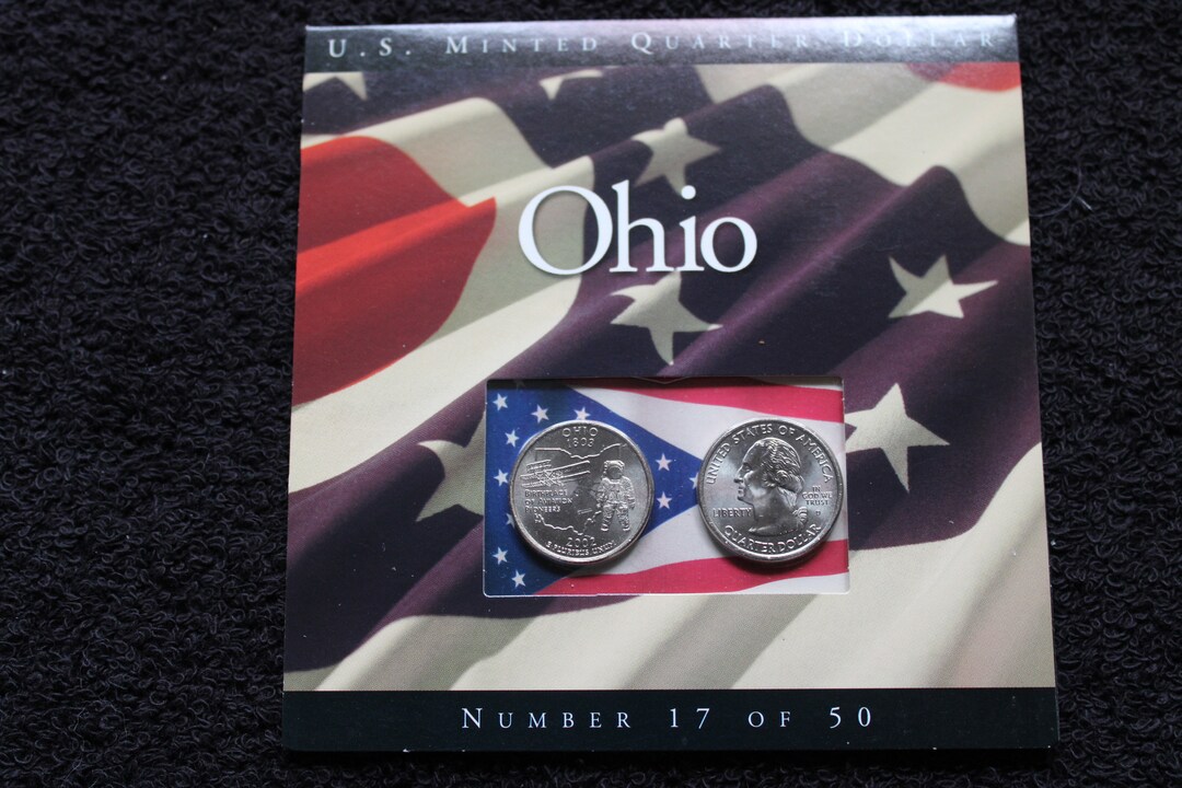 2002 Ohio State Quarters Coins of America U.S. Minted Quarter Dollar ...