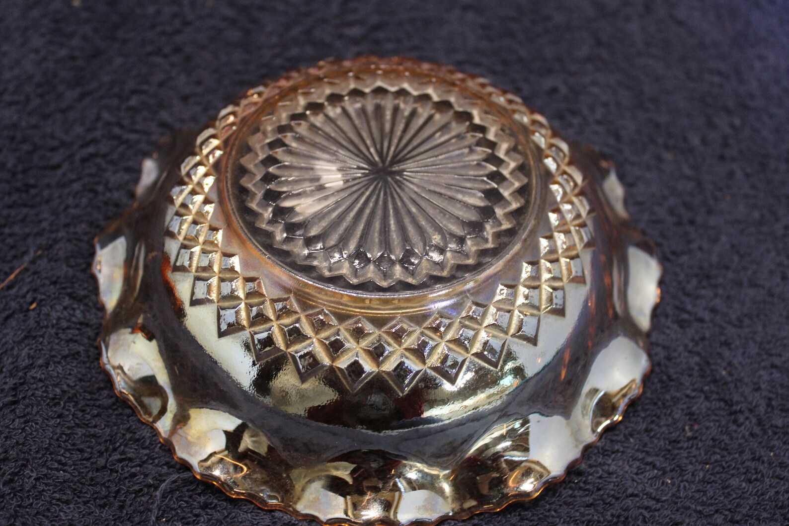 Vintage Imperial Glass Co. Orange Iridescent Carnival Glass - Etsy