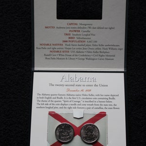 State Quarters Coins of America U.S. Minted Quarter Dollar #22 Alabama ...