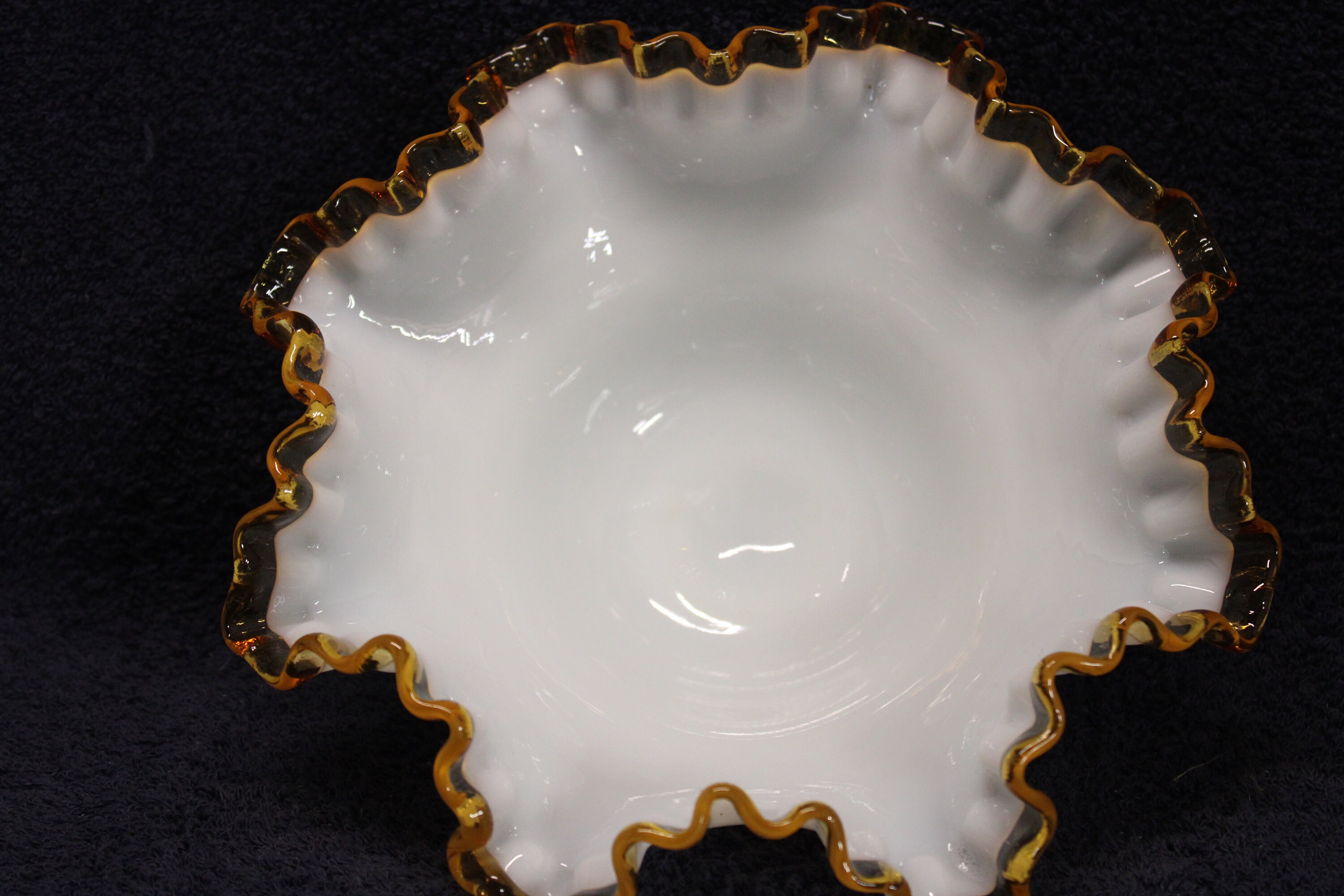 Fenton Gold Crest Ruffled Candy Dish/Bowl Box L A-73 | Etsy