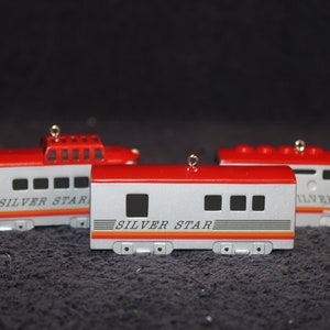 Hallmark Keepsake Ornament Silver Star Train Set Locomotive Luggage ...