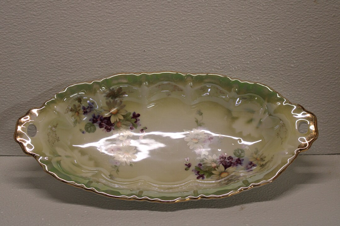 Vintage Victorian Style Stinthal Hand Painted Porcelain Oval Dish ...