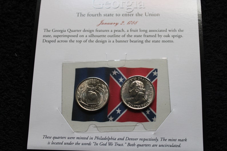 State Quarters Coins of America U.S. Minted Quarter Dollar #4 Georgia ...