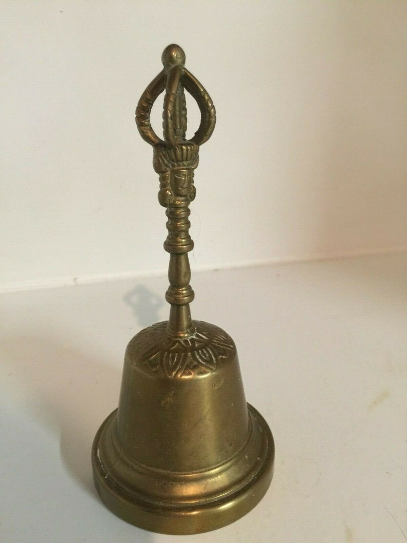 Vintage Brass Bell With Head/face Carved on Handle - Etsy