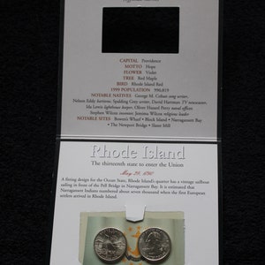 2001 2 Coins of America State Quarter Set Rhode Island Box 11 Bg4 - Etsy