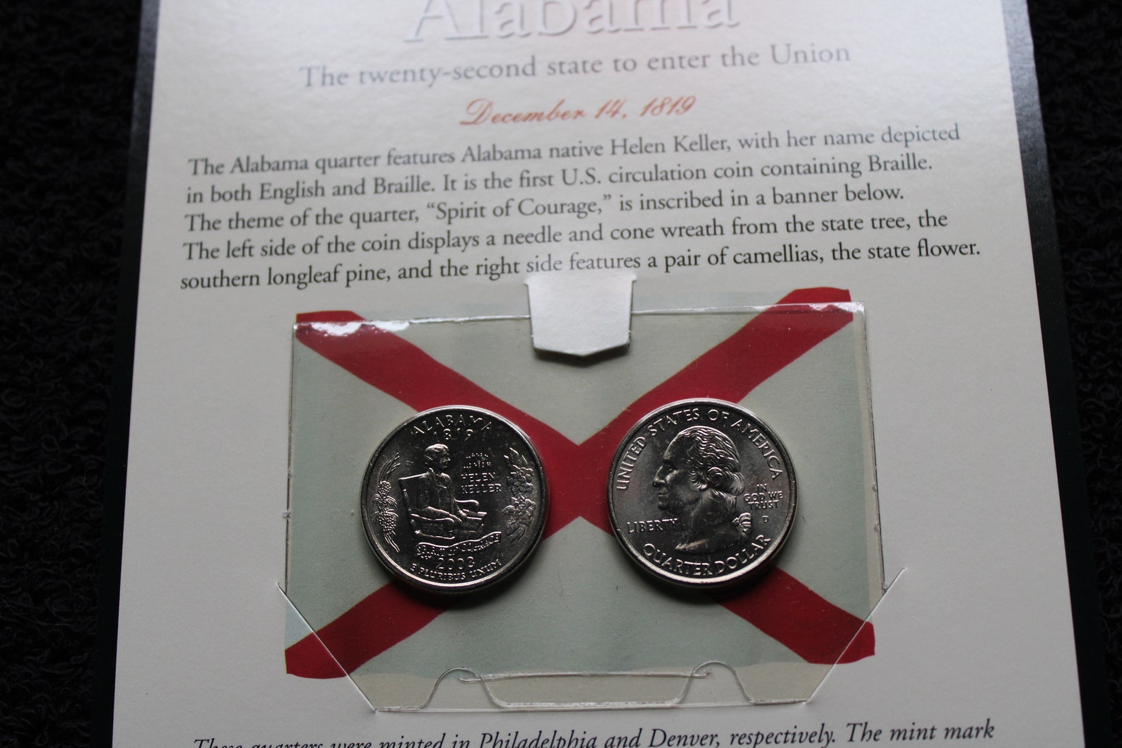 State Quarters Coins of America U.S. Minted Quarter Dollar #22 Alabama ...