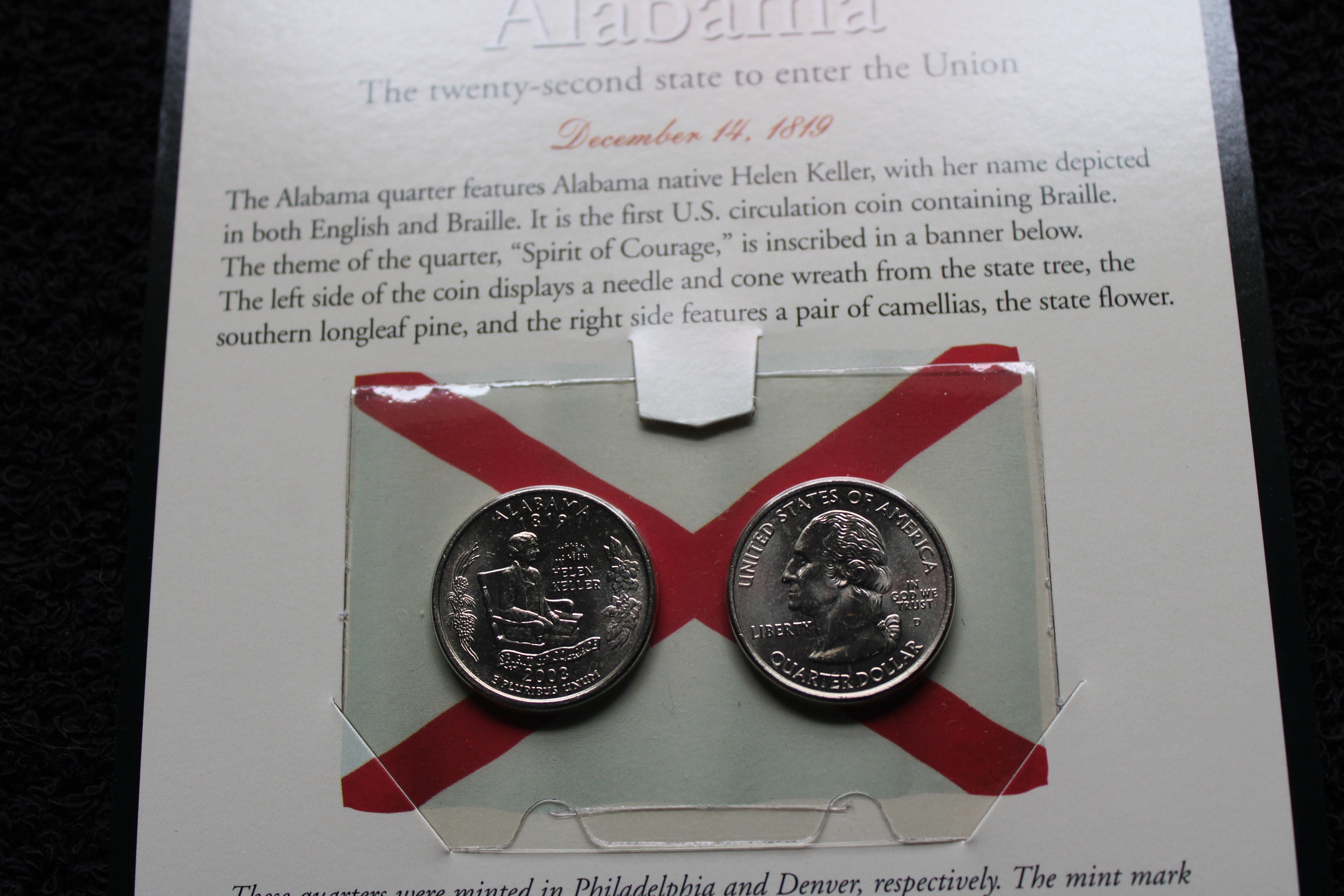 State Quarters Coins of America U.S. Minted Quarter Dollar #22 Alabama ...