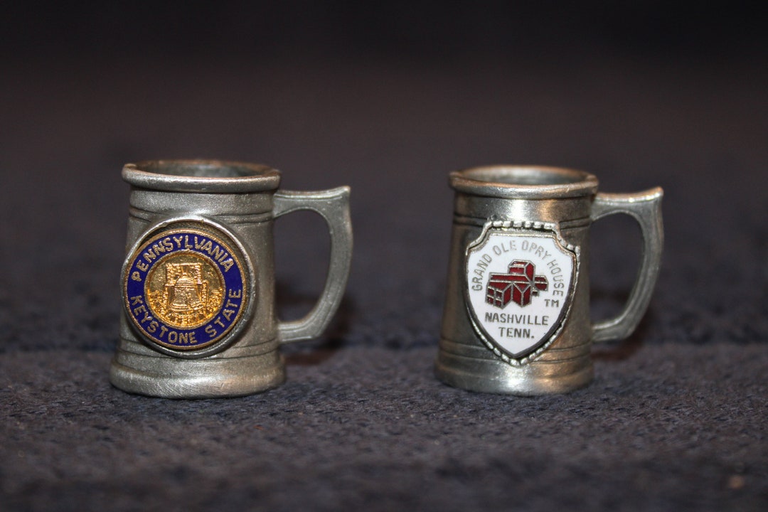 Choice: Vintage Mini Fort Pewter Souvenir Tankard Mug PA Keystone OR ...