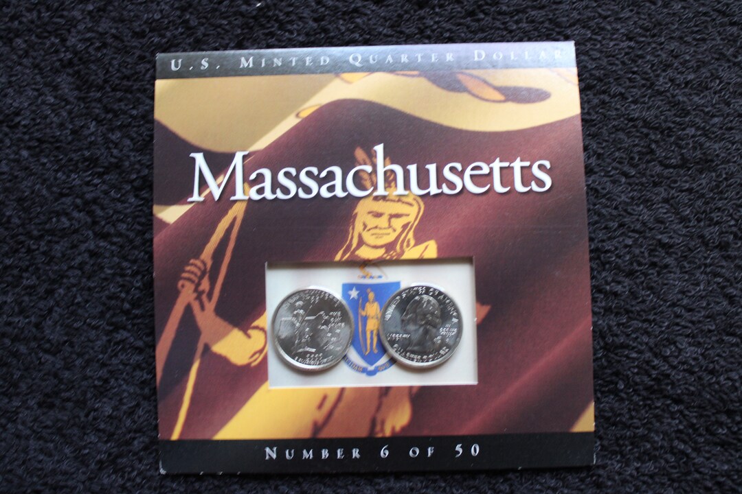 2000 Massachusetts State Quarters Coins of America U.S. Minted Quarter ...