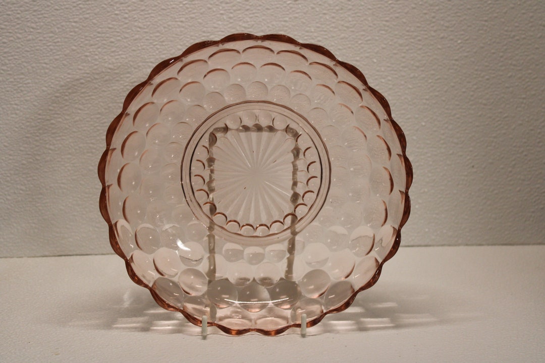 Vintage Anchor Hocking "bubble Pink" Pattern Depression Glass Bowl T#14 ...