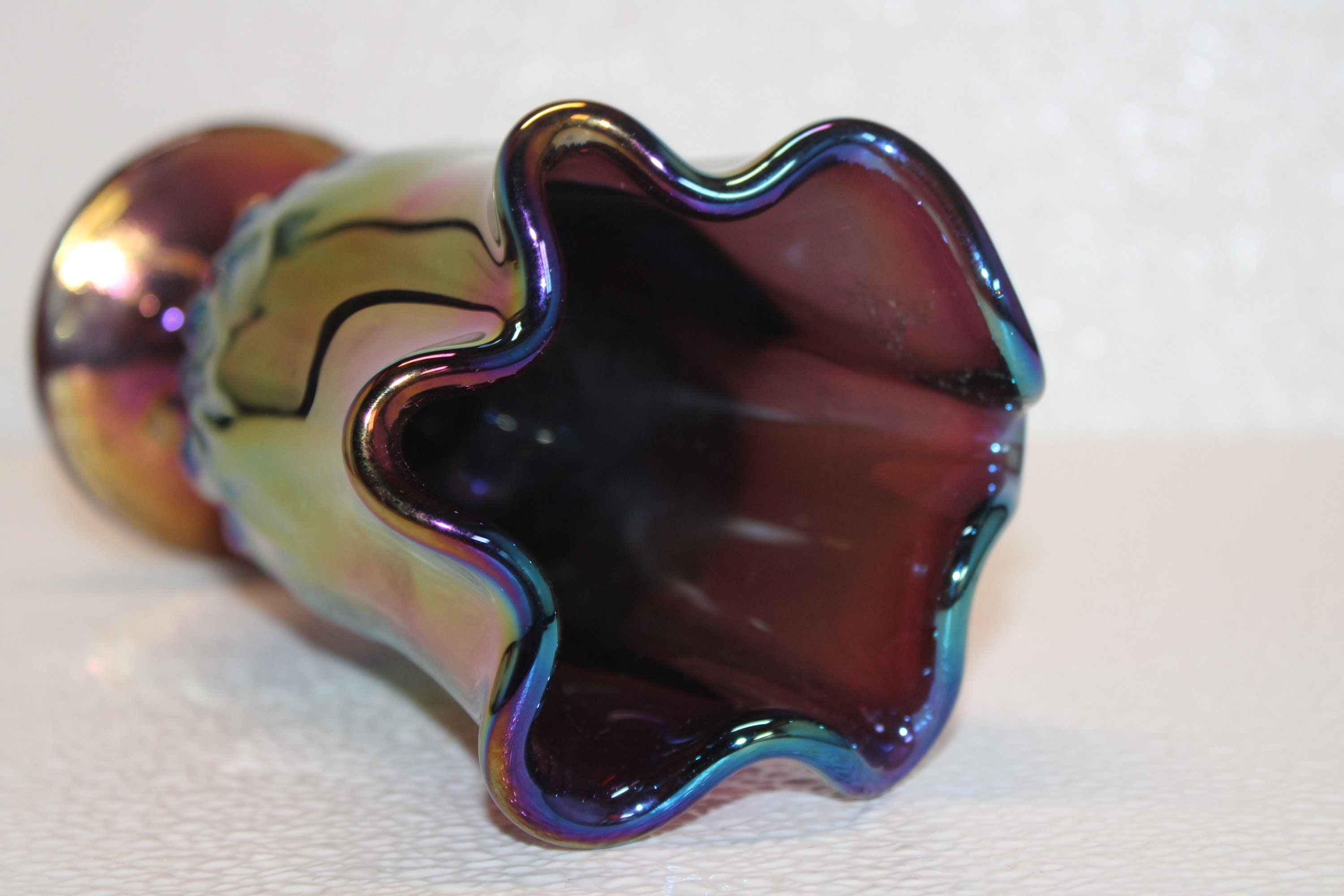 Vtg Fenton Amethyst Carnival Glass Lily of the Valley | Etsy