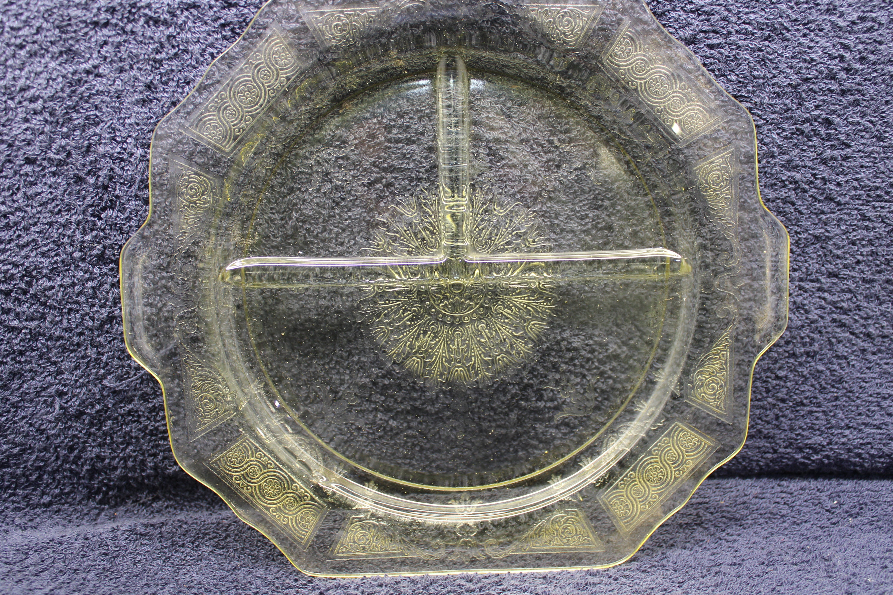 Set of 2 Vintage Depression Glass Princess Pattern 3 Section | Etsy