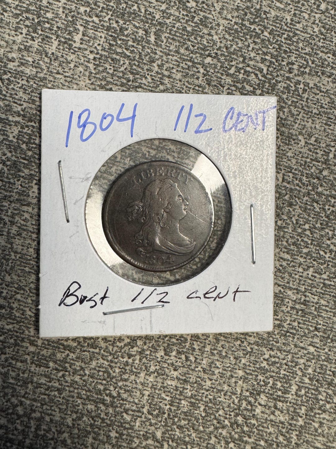 1804 Draped Bust Half Cent Crosslet 4 W/stems Box 13 Bg1 Un-certified ...