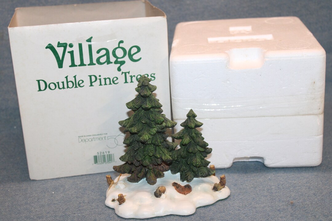 Department 56 Double Pine Trees Christmas Village Accessory DE6-43/66 ...