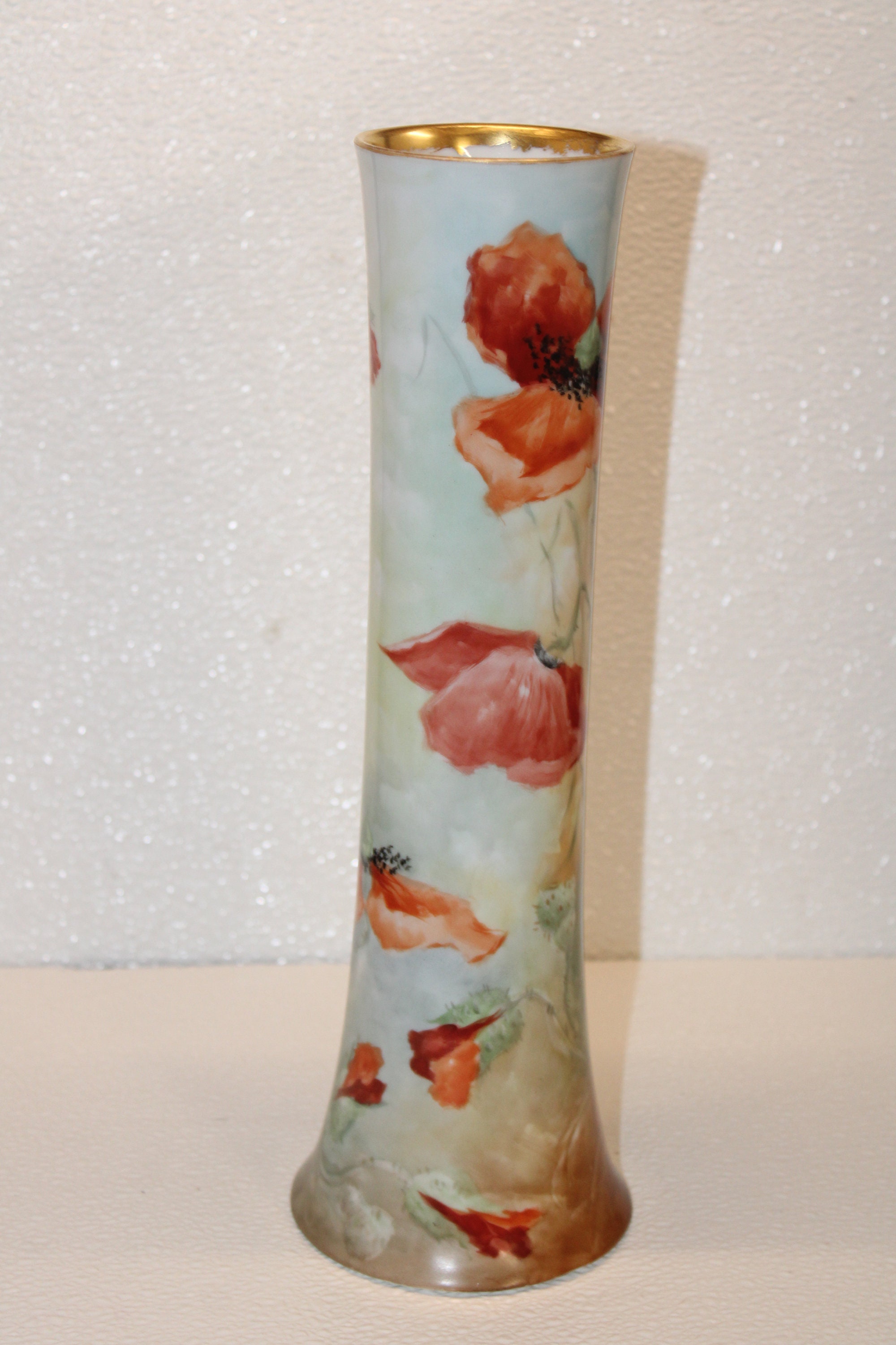 Antique WARWICK 10GA Pottery Porcelain Portrait Trumpet Vase OR EK ...