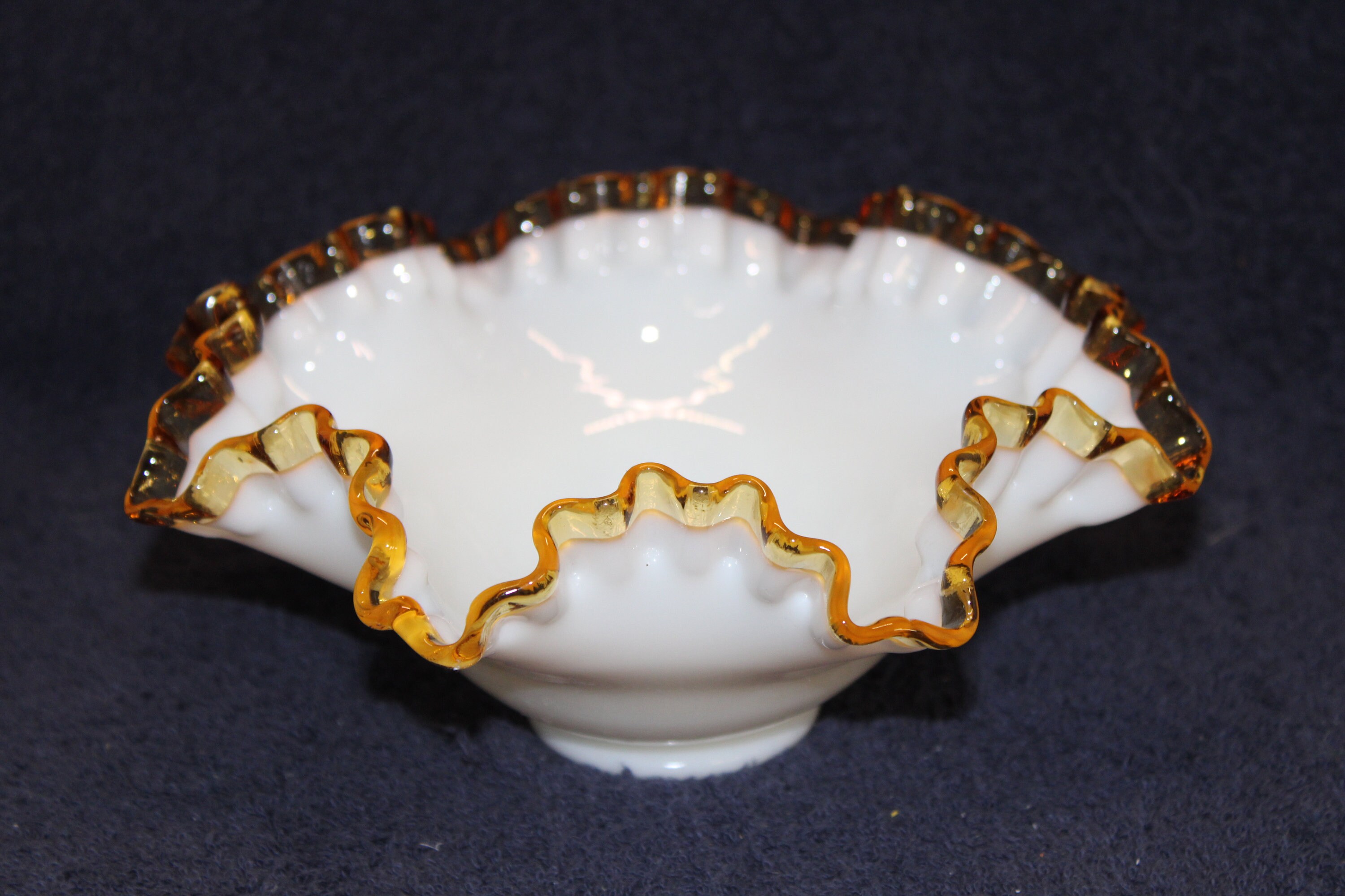 Fenton Gold Crest Ruffled Candy Dish/Bowl Box L A-73 | Etsy