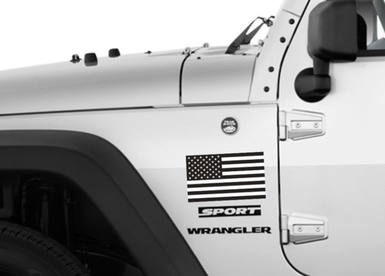 Set of (2) American Flag Vinyl Decals - Etsy
