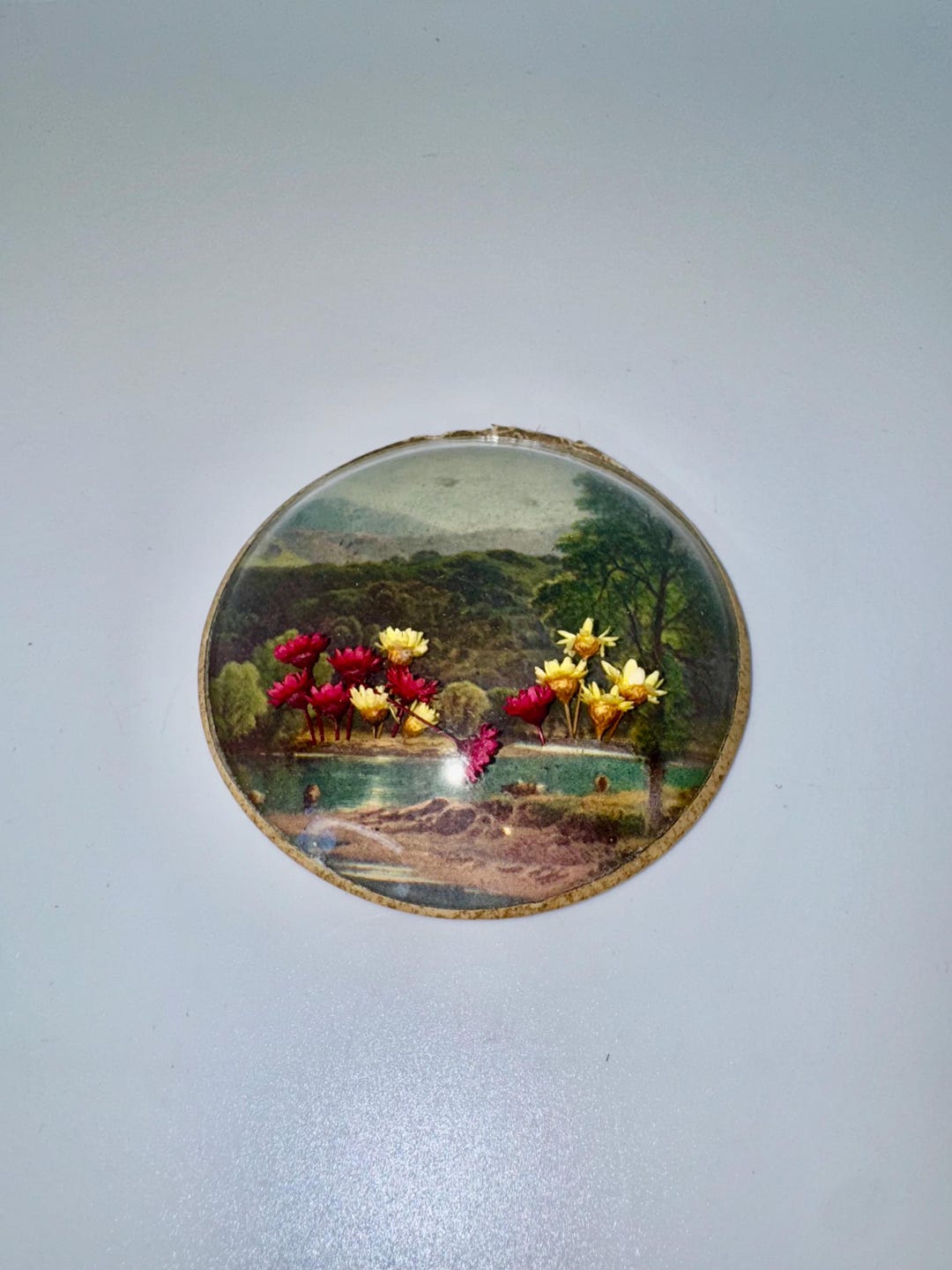 Vintage Mixed Media Bubble Glass Art - Etsy