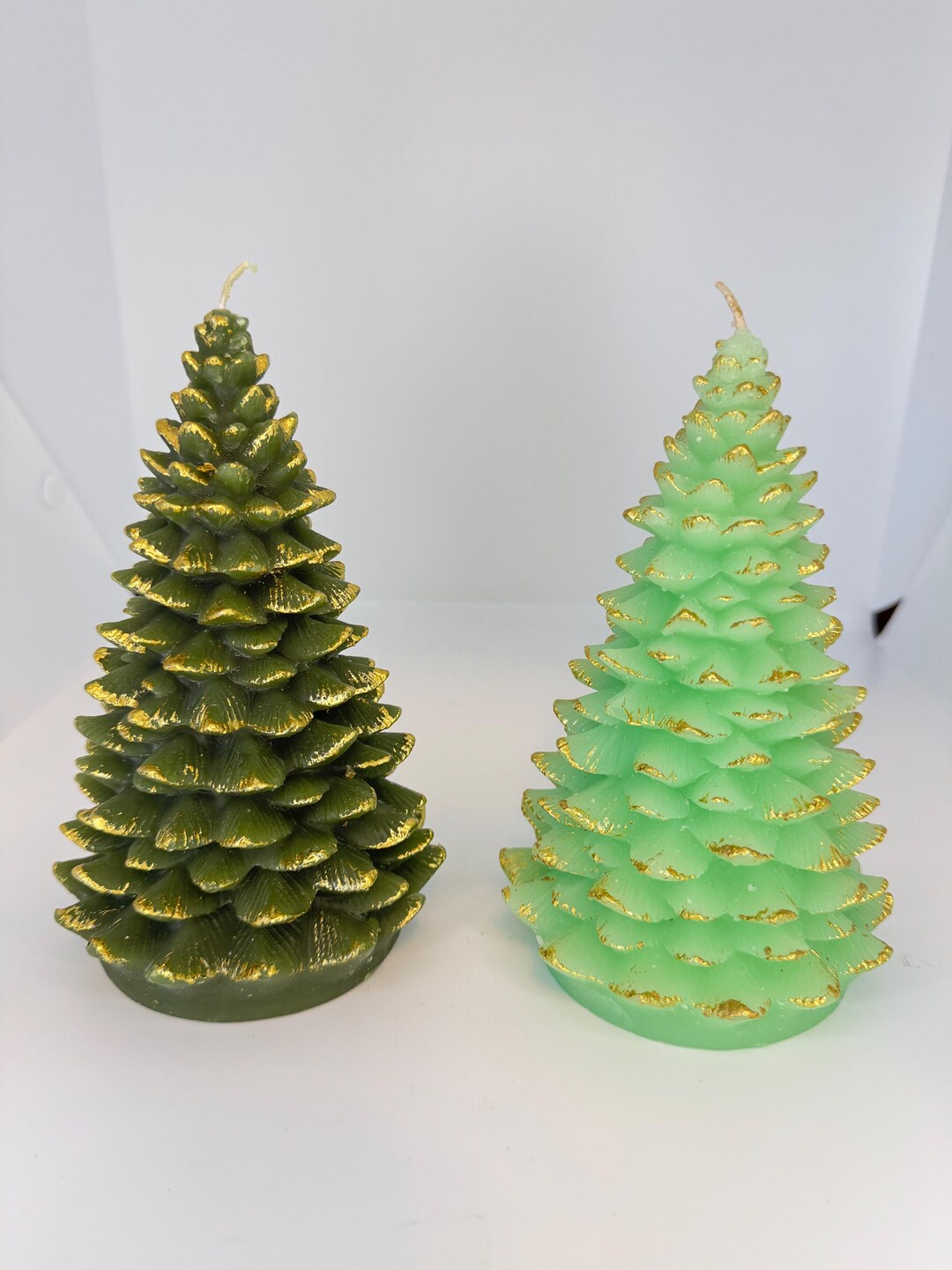 Tree Shaped Unscented Candles With Gold Highlights - Etsy