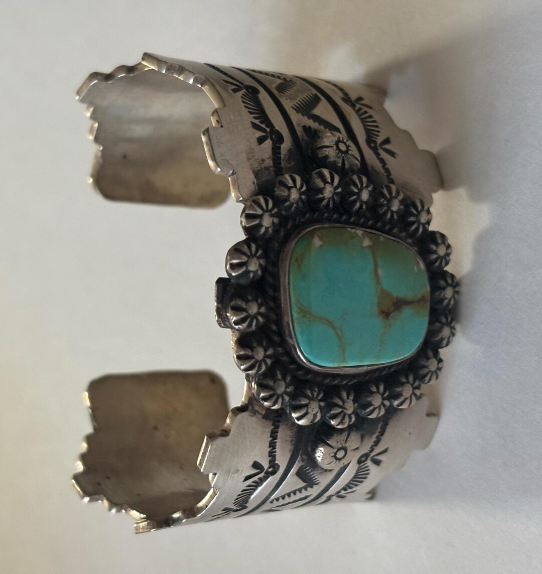Robert Yellowhorse ~ Navajo ~ Sterling Silver / Turquoise Cuff Bracelet ...