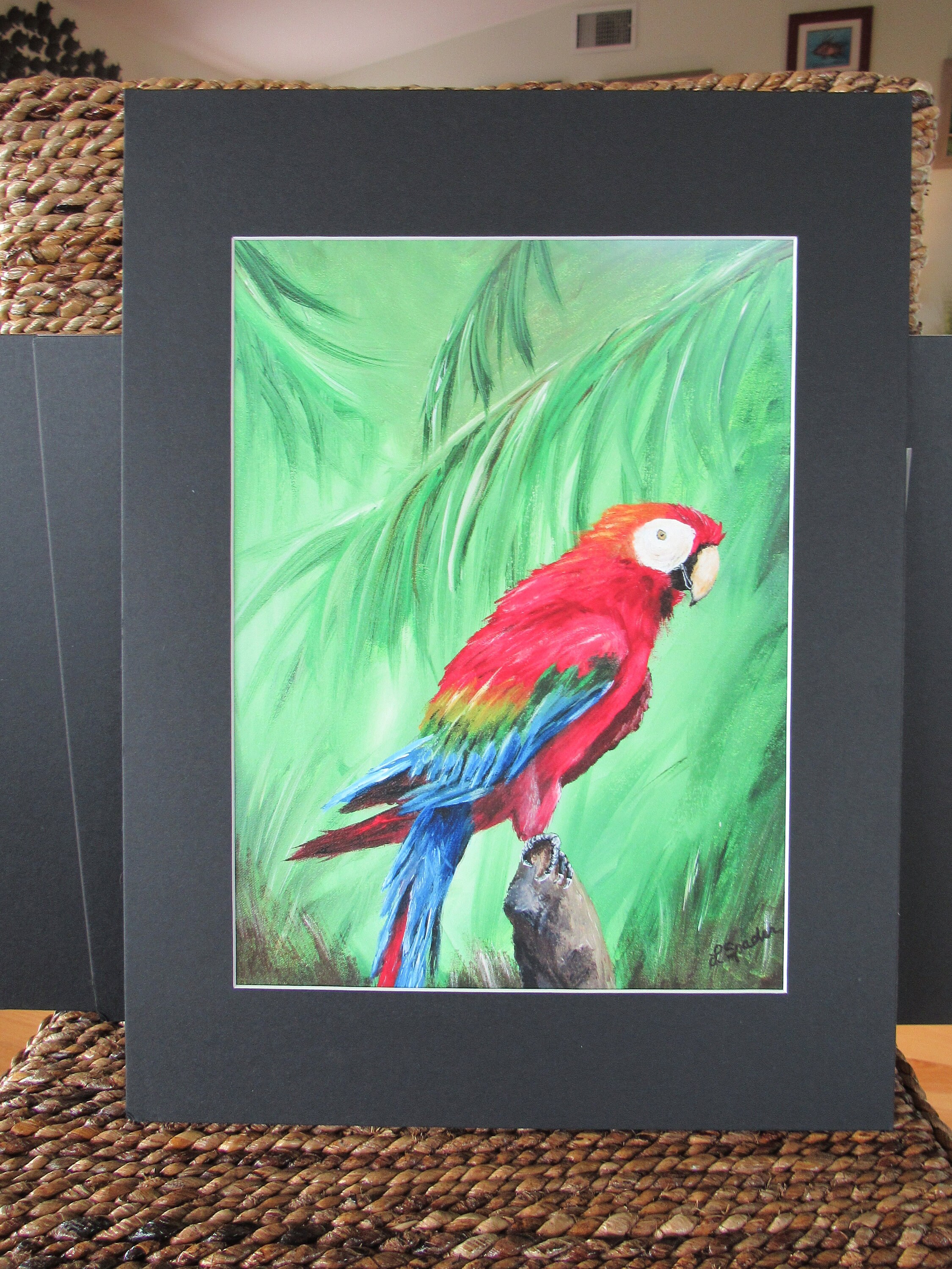 ORIGINAL Parrot Painting, Acrylic Painting, Scarlet Macaw, Birds ...